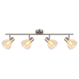 Globo LIGHTING Deckenspot "ZACHERY", nickelfarben matt, 4, &Oslash; 10cm H: 19cm, 1 Stk., Leuchten, Strahler mit Chrom, Glas, schwenkbar, Deckenspot