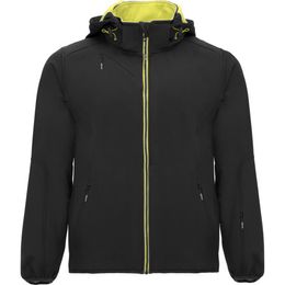 Roly - "Siberia" Softshelljacke f&uuml;r Herren (Schwarz/Leuchtend Limone)