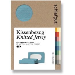 Kissenbezug Schlafgut "Pure flexibler Kissenbezug f&uuml;r Nackenst&uuml;tzkissen", blau (petrol mid), B:40cm L:140cm, Bio-Baumwolle, Obermaterial: 95% Baumwolle, 5% Elasthan, Kissenbez&uuml;ge, Kissenbezug, Bio-Baumwolle mit Elasthan, mit Gummizug, b&uuml;gelfrei