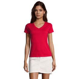 SOLS - "Imperial" T-Shirt V-Ausschnitt f&uuml;r Damen (Rot)