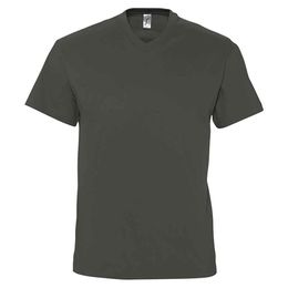 SOLS Herren Victory T-Shirt mit V-Ausschnitt (Dunkelgrau unifarben)