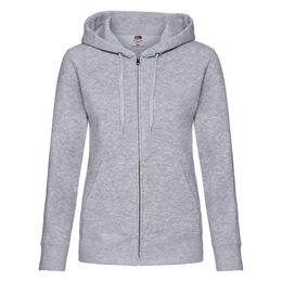 Fruit of the Loom - "Premium" Sweatjacke mit Kapuze f&uuml;r Damen (Grau meliert)