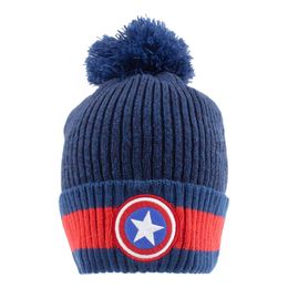 Captain America - M&uuml;tze f&uuml;r Herren/Damen Unisex, Bommel (Blau/Rot)