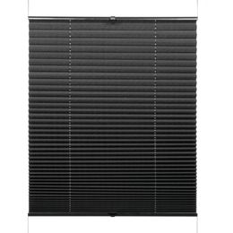 Plissee Gardinia "schwarz", schwarz, B:50cm H:130cm, Obermaterial: 100% Polyester, Plissees, verschraubt, dezenter Abdeckleiste gegen Staubschutz