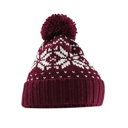 Beechfield - "Snowstar" M&uuml;tze f&uuml;r Herren/Damen Unisex (Burgunderrot/Wei&szlig;)
