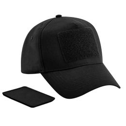 Beechfield - Baseball-M&uuml;tze Abnehmbarer Aufn&auml;her f&uuml;r Herren/Damen Unisex (Schwarz)