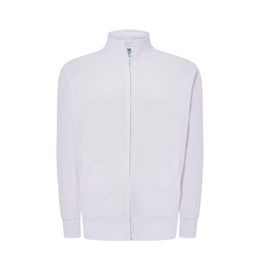 JHK - Sweatshirt Durchgehender Rei&szlig;verschluss f&uuml;r Herren/Damen Unisex (Wei&szlig;)
