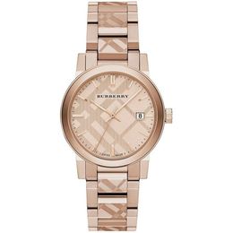 Burberry BU9039 Rose GoldTone Zifferblatt Edelstahl Unisex Uhr