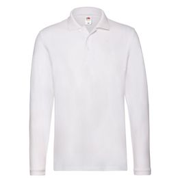 Fruit of the Loom - "Premium" Poloshirt f&uuml;r Herren Lang&auml;rmlig (Wei&szlig;)