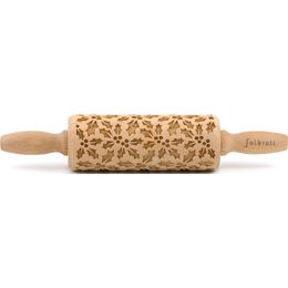 Teigroller Folkroll "3D-Motiv-Teigrolle", braun, L:23cm, Massivholz, Teigroller, Stechpalme