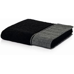 M&ouml;ve Handtuch M&Ouml;VE "Brooklyn Uni", schwarz, B:50cm L:100cm, Walkfrottier, Obermaterial: 85% Baumwolle, 10% Viskose, 5% Leinen, Handt&uuml;cher, mit Fischgratbord&uuml;re, Made in Germany