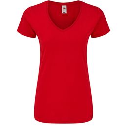 Fruit of the Loom - "Iconic 150" T-Shirt V-Ausschnitt f&uuml;r Damen (Rot)
