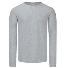 Fruit of the Loom - "Iconic 150" T-Shirt f&uuml;r Herren Lang&auml;rmlig (Grau meliert)
