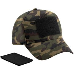 Beechfield - Baseball-M&uuml;tze Abnehmbarer Aufn&auml;her (Dschungel Camo)