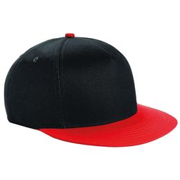 Beechfield - "Original" Snapback M&uuml;tze Flacher Schirm (Schwarz)