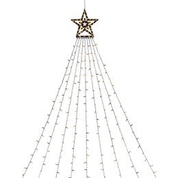 Konstsmide LED-Lichtervorhang "Triangel", Energieeffizienz: F (A-G), schwarz, Dioden 304 Stk. Flammen 304 Stk., Kabell&auml;nge 10m x Gesamtl&auml;nge 10m, Lichterketten, LED Lichtervorhang mit Stern, 304 bernsteinfarbene Dioden, H. 2,7 m