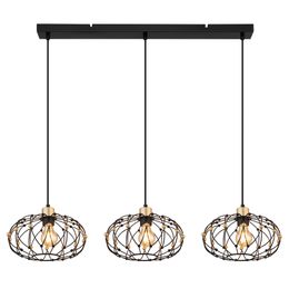 Globo LIGHTING H&auml;ngeleuchte "GREYS", schwarz matt, H: 150cm, 1 Stk., Leuchten, H&auml;ngelampe Esszimmer-Leuchte Esstischleuchte Wohnzimmer, H&auml;ngeleuchte