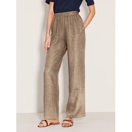 Peter Hahn - Schlupf-Hose aus 100% Leinen, braun, Gr. 24 - Leinen
