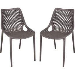 Stapelstuhl Garden Pleasure "TEANA", anthrazit, anthrazit, anthrazit, B:50cm H:83cm T:60cm, Kunststoff, St&uuml;hle, Stapelstuhl, gefertigt ohne Verschraubungen