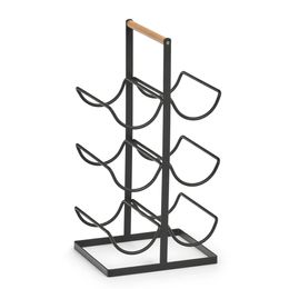 Weinregal zeller PRESENT, schwarz, B:23,5cm H:46cm T:20cm, Metall, Regale, Weinregal, Metall, f&uuml;r 6 Flaschen