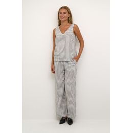 Kaffe &Auml;rmellose Bluse Regular fit Chalk/Black Stripe white black
