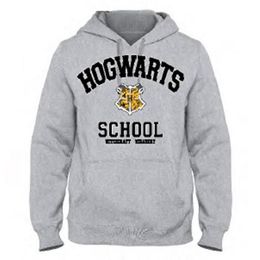 Harry Potter - "Hogwarts School" Kapuzenpullover f&uuml;r Herren (Grau/Grau)