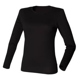 SF Women - "Feel Good" T-Shirt f&uuml;r Damen Lang&auml;rmlig (Schwarz)