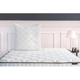Naturhaarkissen Yatas Bedding "Superwashed Wolle, Kopfkissen 40x80, 80x80 cm", beige, B:80cm L:80cm, Bezug: 100% Baumwolle. F&uuml;llung: 100% Wolle, Kopfkissen, allergiker geeignet (Hausstauballergiker)