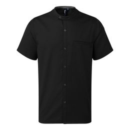 Premier - "Chefs" Hemd f&uuml;r Herren/Damen Unisex kurz&auml;rmlig (Schwarz)