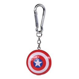 Captain America - 3D Schl&uuml;sselanh&auml;nger, Schutzschild (Blau/Rot)