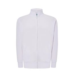 JHK - Sweatshirt Durchgehender Rei&szlig;verschluss f&uuml;r Herren/Damen Unisex (Wei&szlig;)