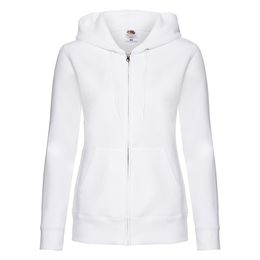 Fruit of the Loom - "Premium" Sweatjacke mit Kapuze f&uuml;r Damen (Wei&szlig;)
