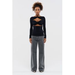 BENU Schwarze Bluse mit Cut-out-Ausschnitt