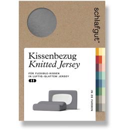 Kissenbezug Schlafgut "Pure flexibler Kissenbezug f&uuml;r Nackenst&uuml;tzkissen", grau (grau mid), B:40cm L:140cm, Bio-Baumwolle, Obermaterial: 95% Baumwolle, 5% Elasthan, Kissenbez&uuml;ge, Kissenbezug, Bio-Baumwolle mit Elasthan, mit Gummizug, b&uuml;gelfrei