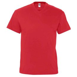 SOLS Herren Victory T-Shirt mit V-Ausschnitt (Rot)
