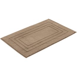 Badematte Vossen "Feeling" Gr. 3, braun (camelfarben), H:10mm, Baumwolle, Badematten, Badematte, Badteppich, Uni-Farben, mit Bord&uuml;re, Hoch-Tief Effekt, reine Baumwolle