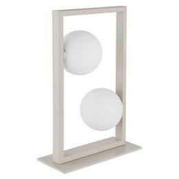 NOWA Tischleuchte "NANDA", sandfarben, 2, &Oslash; 12cm H: 40cm, 1 Stk., Leuchten, Tischlampe,Sand,Wohnraum,Schlafzimmer,Glaskugel opal,Flur,modern, Tischleuchte