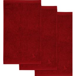 M&ouml;ve G&auml;stehandt&uuml;cher M&Ouml;VE "Superwuschel", rot (ruby), B:30cm L:50cm, Walkfrottee, Baumwolle, Handt&uuml;cher, G&auml;stehandt&uuml;cher Set mit Bord&uuml;re, 100% Premium Cotton Baumwolle, weich