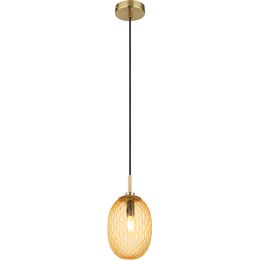 Globo LIGHTING H&auml;ngeleuchte "DEVIN", goldfarben, &Oslash; 15cm H: 21,5cm, 1 Stk., Leuchten, H&auml;ngelampe/Pendelleuchte/Esszimmer/Wohnzimmer/Esstisch, H&auml;ngeleuchte