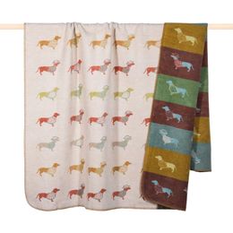 Wohndecke Pad "DACKEL", beige, B:150cm L:200cm, Mischgewebe, Wohndecken, Wohndecke, Made in Europe, Kuscheldecke, Wendefunktion, 150x200 cm