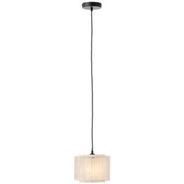 Brilliant Pendelleuchte "Odar", schwarz (schwarz, beige), 1, &Oslash; 22cm H: 125,5cm, 1 Stk., Leuchten, 125,5 cm H&ouml;he, &Oslash; 22 cm, E27, Metall/Textil/Papier, schwarz/beige, Pendelleuchte