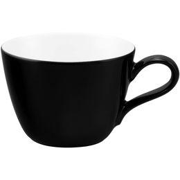 Tasse Seltmann Weiden "Life Fashion", schwarz (glamorous schwarz, wei&szlig;), H:6,3cm &Oslash;:9cm, Porzellan, Trinkgef&auml;&szlig;e, Tasse, Kaffeeobertasse 0,24 l