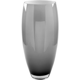 Tischvase Fink "AFRICA", grau (grau, opal), H:40cm &Oslash;:18cm, Glas, Vasen, Vase aus Opalglas, mundgeblasen, Dekovase