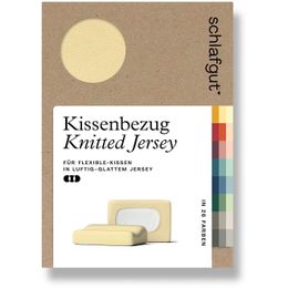Kissenbezug Schlafgut "Pure flexibler Kissenbezug f&uuml;r Nackenst&uuml;tzkissen", gelb (gelb mid), B:40cm L:140cm, Bio-Baumwolle, Obermaterial: 95% Baumwolle, 5% Elasthan, Kissenbez&uuml;ge, Kissenbezug, Bio-Baumwolle mit Elasthan, mit Gummizug, b&uuml;gelfrei