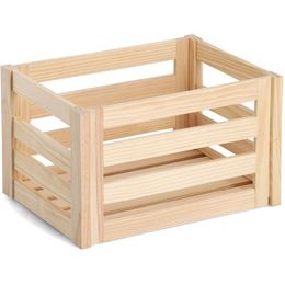 Aufbewahrungsbox zeller PRESENT "'Leisten', Kiefer", natur, B:30cm H:24cm T:40cm, Massivholz, Aufbewahrungsboxen, Aufbewahrungsbox, nat&uuml;rliches Holz, vielseitig, Stecksystem