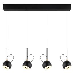 Globo LIGHTING H&auml;ngeleuchte "DONOVAN", schwarz matt, 1, H: 150cm, 1 Stk., Leuchten, H&auml;ngeleuchte Schwarz/Gold, Acryl opal, Soft-Lift, LED 40W, H&auml;ngeleuchte