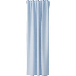 Gardine HOMING "Oskar" Gr. 1, blau (aqua), B:140cm H:245cm, Polyester, Gardinen, Gardine, Fertigschal