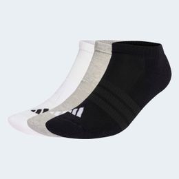 Funktionssocken adidas Performance "C ESS LOW 3P", Damen, Gr. XL (46/48), medium grau heather, wei&szlig;, schwarz, Obermaterial: 60% Baumwolle, 37% Polyester, 2% Elasthan, 1% Polyamid, Socken