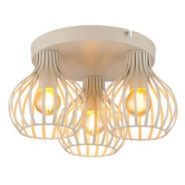 Globo LIGHTING Deckenleuchte "MATEO", cremefarben, 3, &Oslash; 31cm H: 16,5cm, 1 Stk., Leuchten, Deckenleuchte Creme, Metall, &Oslash; 310mm, E14, Deckenleuchte
