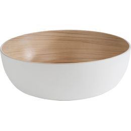 Schale APS "Frida", wei&szlig;, B:30cm H:9,5cm L:30cm &Oslash;:30cm, Melamin, Sch&uuml;sseln, Snackschale Salatsch&uuml;ssel Brotschale, Holzoptik innen, &Oslash; 30 cm